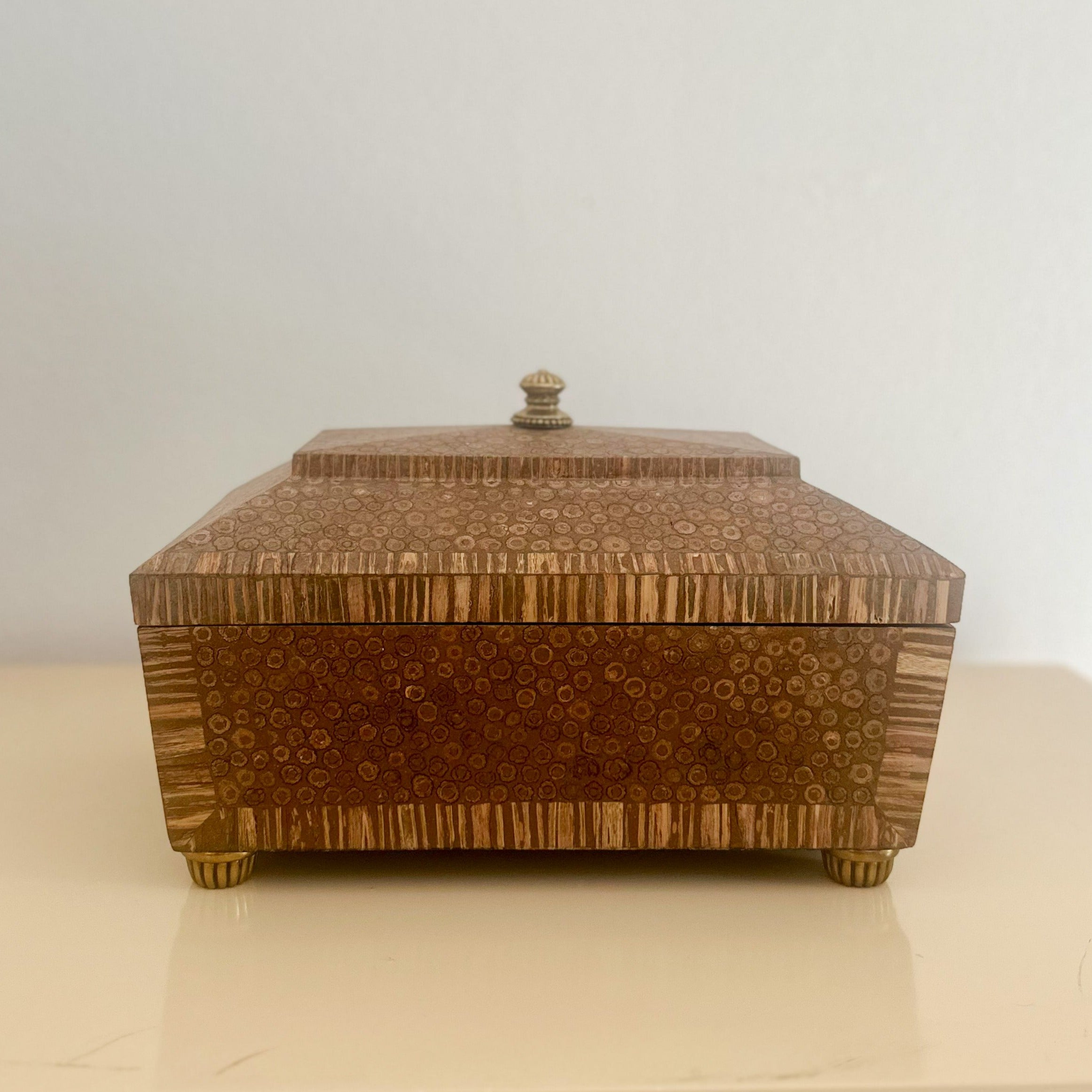 1980s Maitland Smith Resin Box with Brass Details – Moonpool Modern